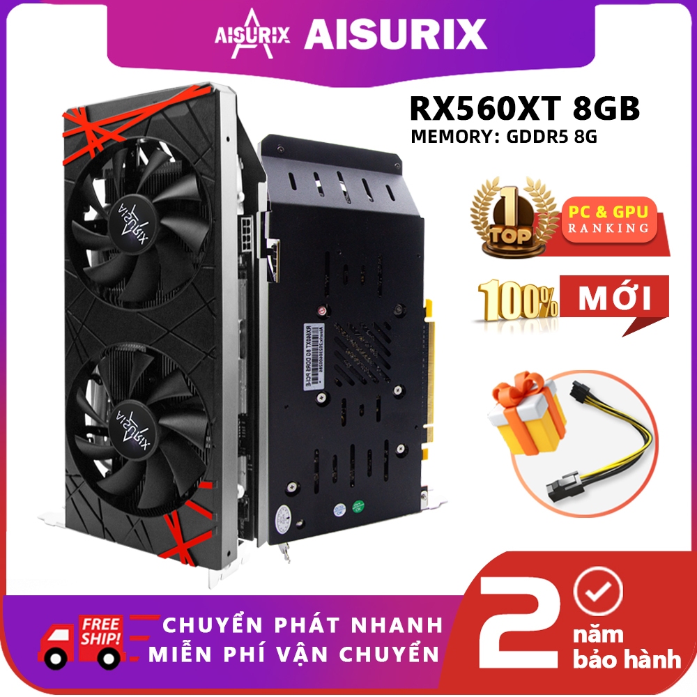 AISURIX RX560xt 8GB Card Màn Hình Card đồ họa AMD GPU GDDR5 Gaming ...