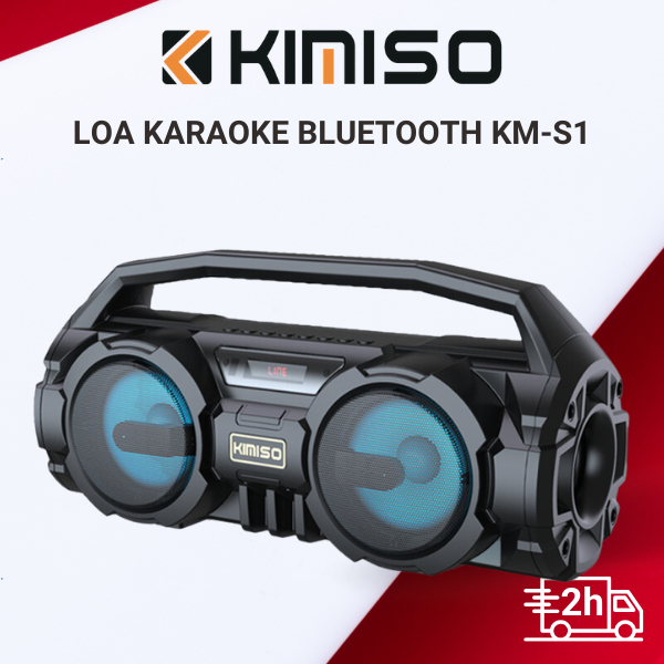 Loa karaoke bluetooth KIMISO KM-S1 kèm mic dây, âm thanh sống động, đèn led nháy theo nhạc ...
