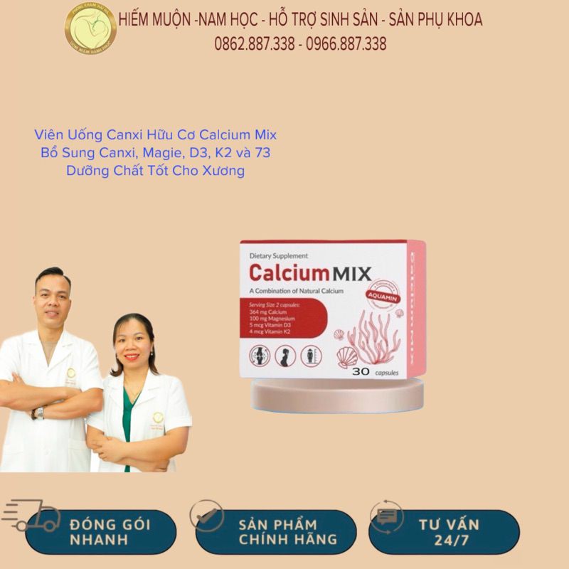 Viên uống canxi hữu cơ Calcium MIX nhập khẩu Ba Lan, bổ sung canxi ...
