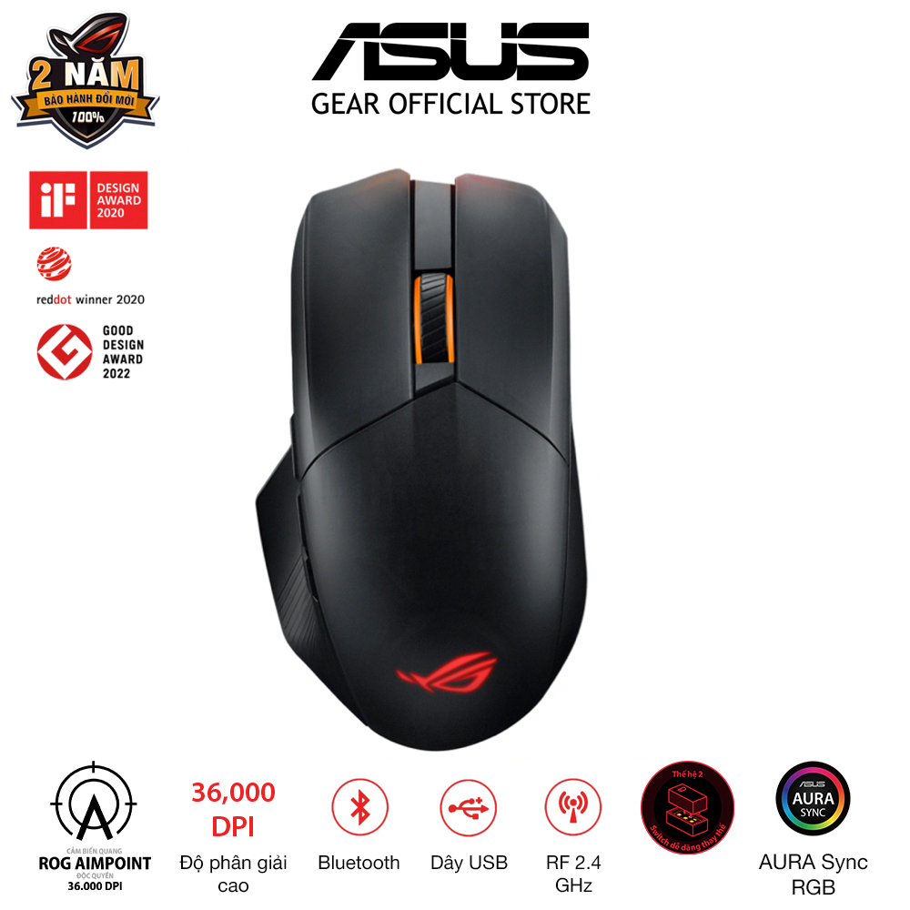 Chuột game FPS không dây ASUS ROG CHAKRAM X Origin (USB, type A/type C ...