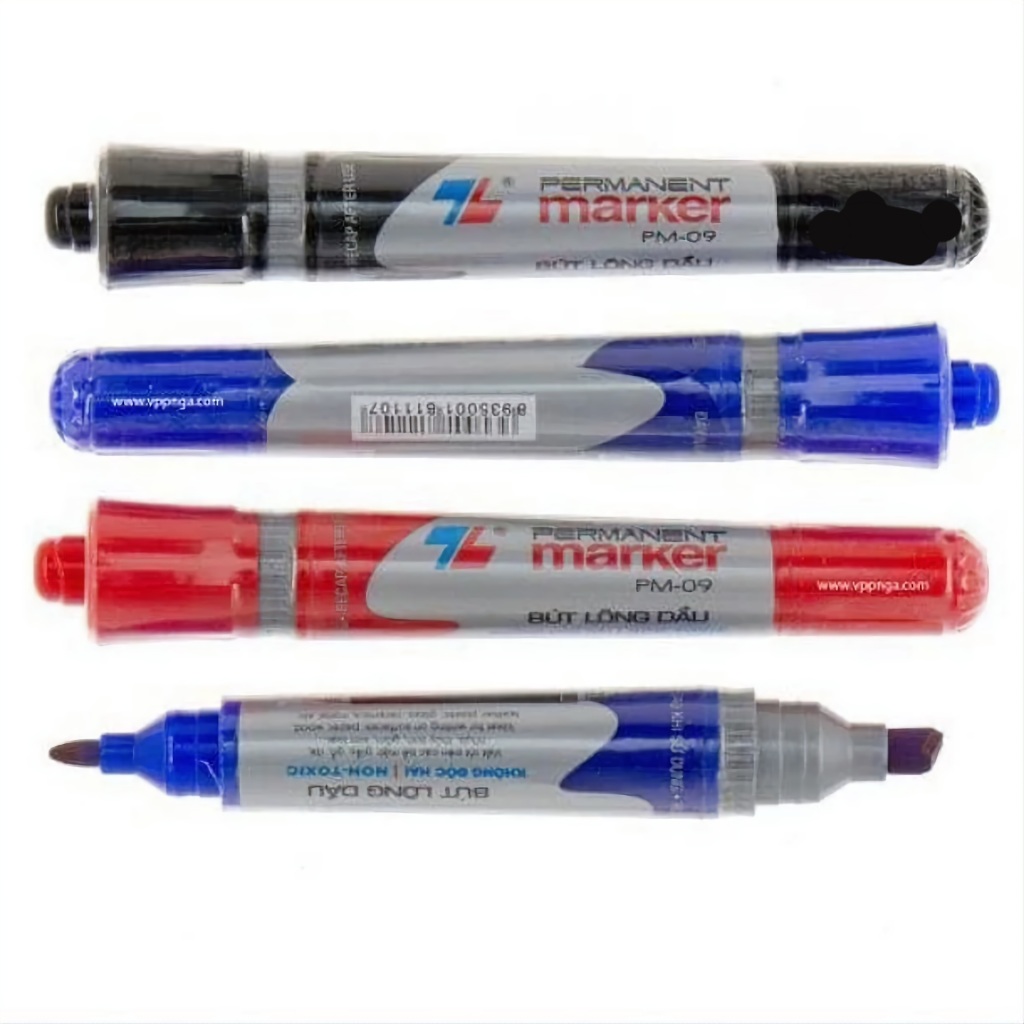 Bút lông dầu 2 đầu PM-09 - Mực đen/đỏ/xanh | Shopee Việt Nam