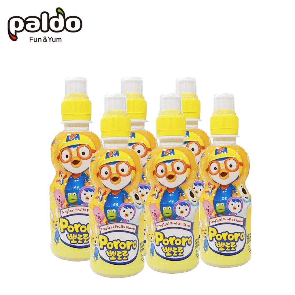 COMBO 6 CHAI NƯỚC TRÁI CÂY VỊ TRÁI CÂY NHIỆT ĐỚI TROPICAL FRUITS FLAVOR PORORO PALDO 235ML ...