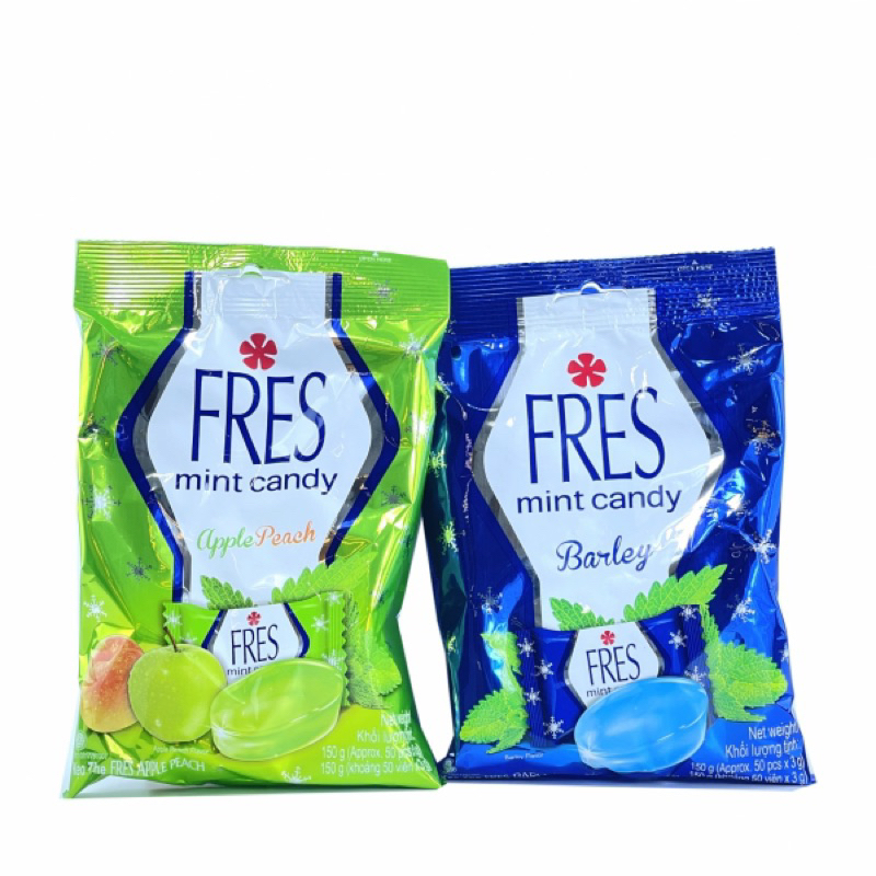 Kẹo the FRES mint candy Bartley và Apple Peach gói 150g | Shopee Việt Nam