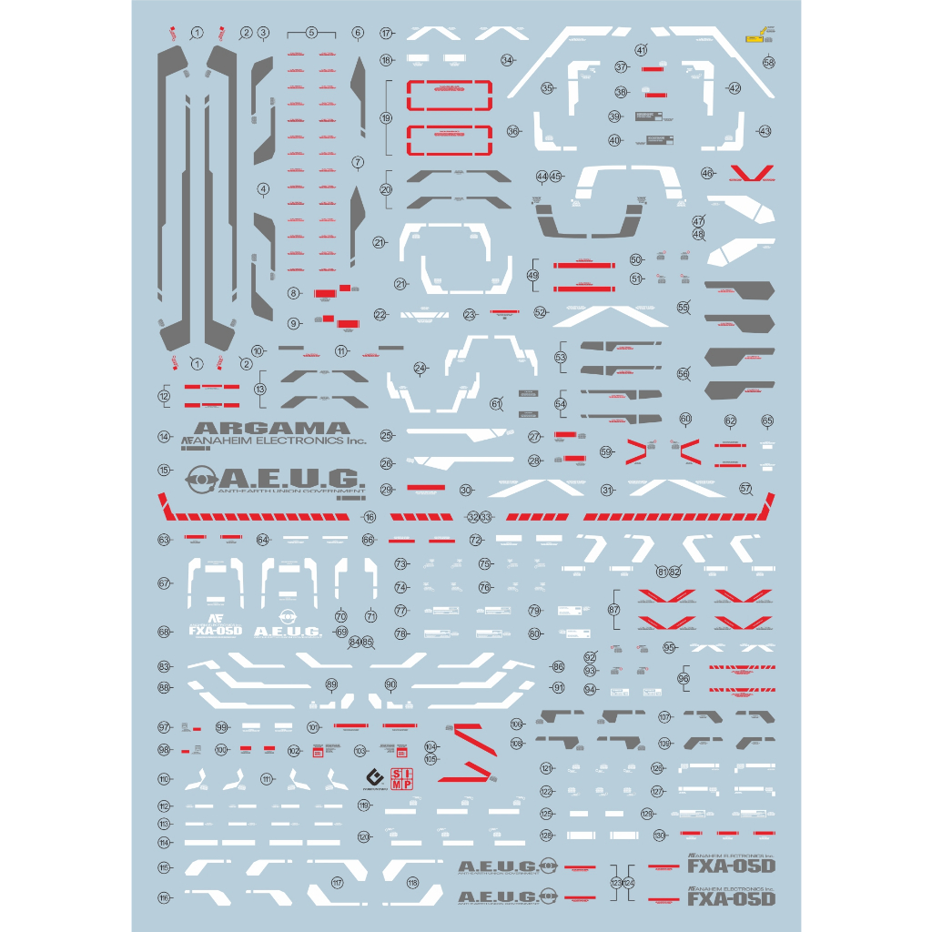 Đề can - Decal nước cho mô hình lắp ráp HG/RG MK-II Super pack & Flying ...