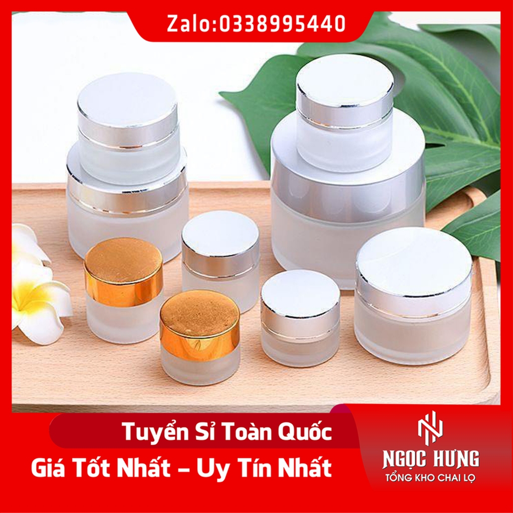 Hũ Chiết Mỹ Phẩm Thủy Tinh Mờ Nắp Bạc 5g/10g/15g/20g Thiết Kế Nhỏ Gọn, Sang Trọng Chuyên Dùng ...