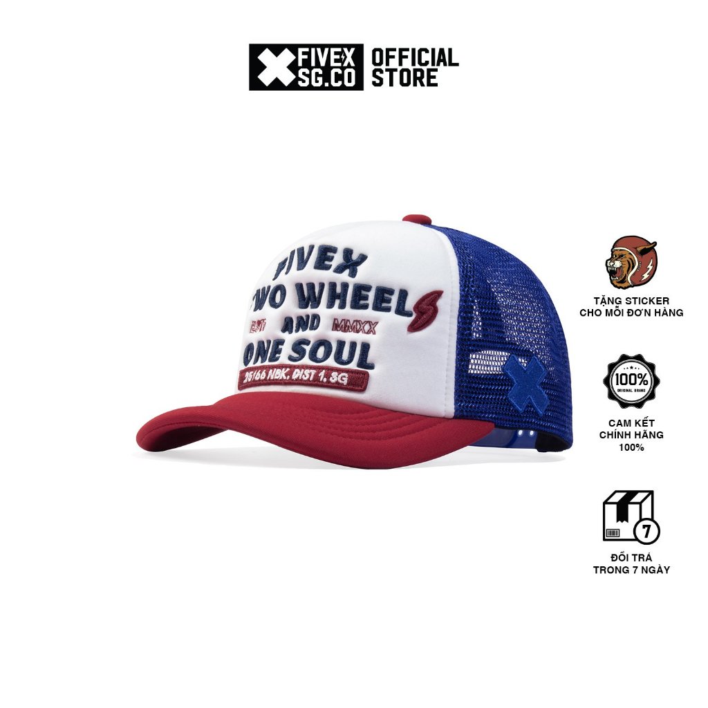 Nón lưỡi trai chính hãng FIVEX- Unisex -NÓN LƯỚI TRUCKER CAP TWO WHEELS-FTK05 | Shopee Việt Nam