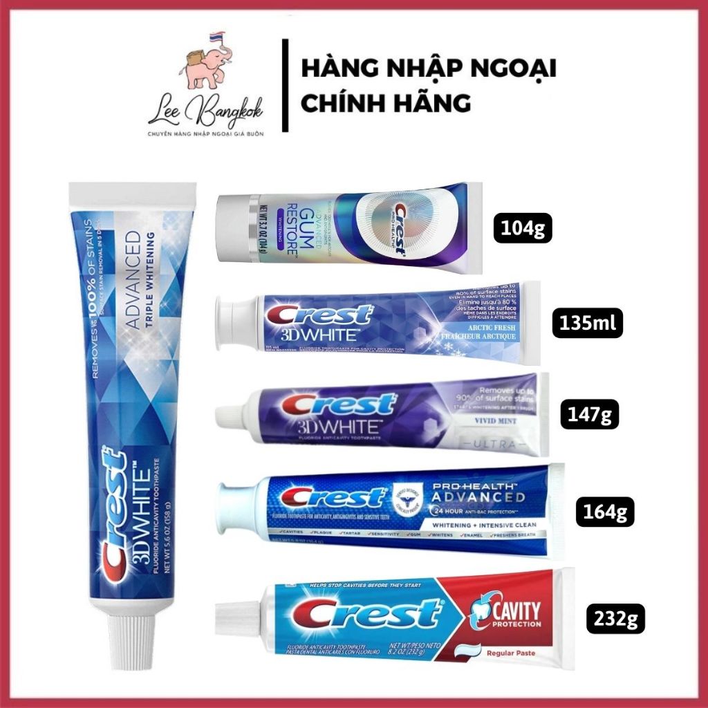 Kem Đánh Răng Crest 3D White Ultra - Advanced Tripple Whitening Loại Bỏ Vết Bẩn, Trắng Răng 147 ...