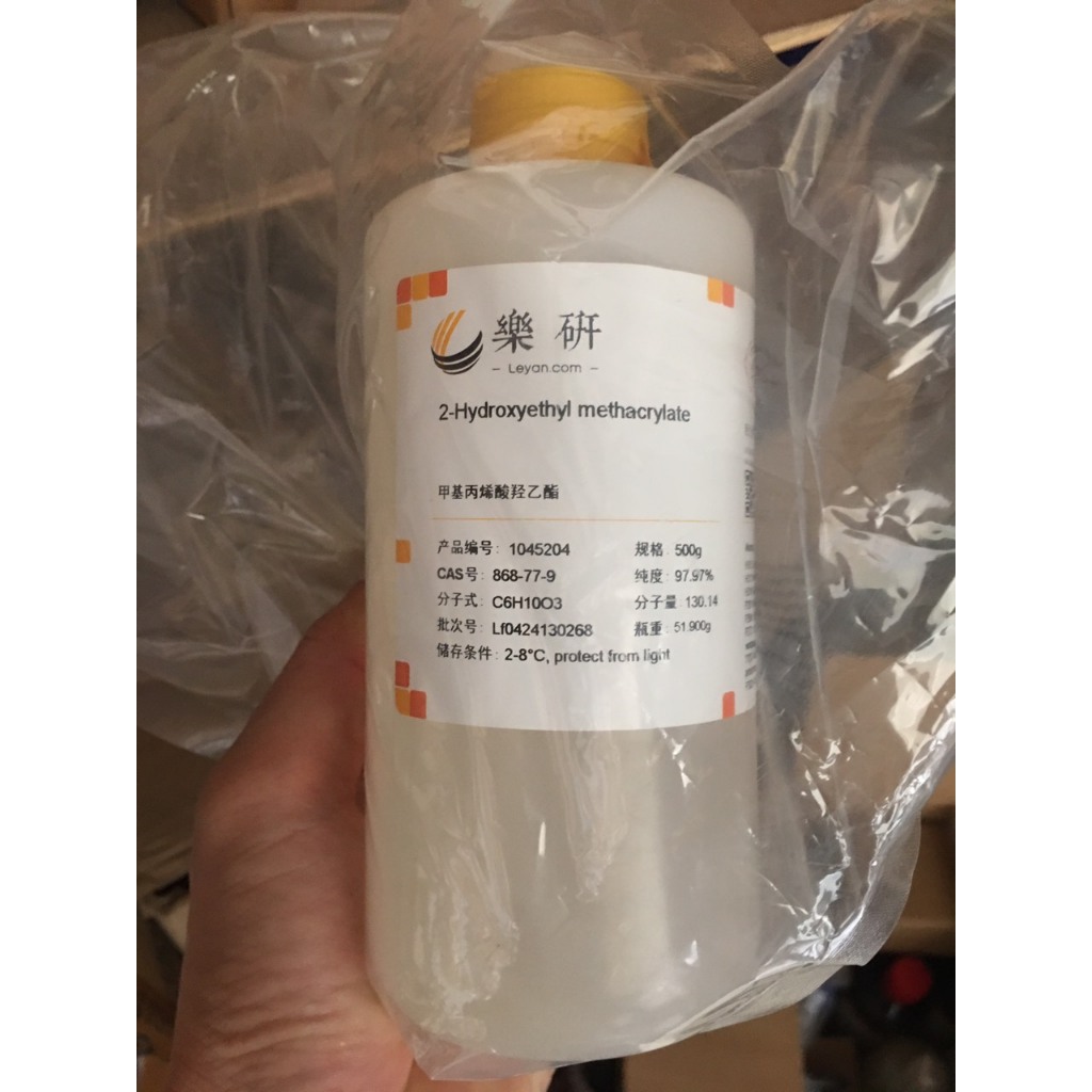 Hóa chất 2-Hydroxyethyl methacrylate CAS 868-77-9 ; 98% Chai 500g ...