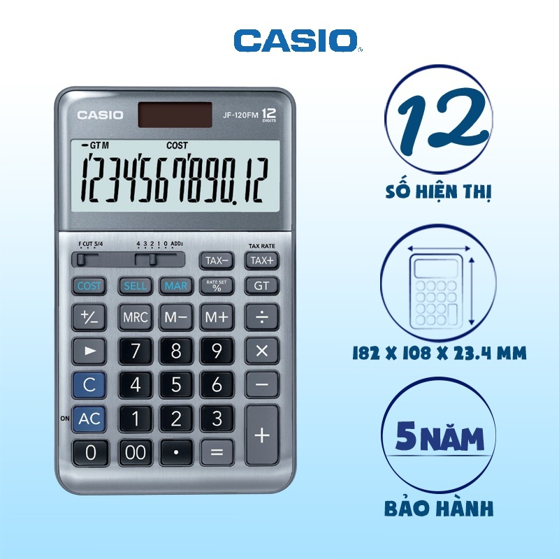Máy Tính Casio JF-120FM (Chính Hãng) bảo hành 7 năm | Shopee Việt Nam