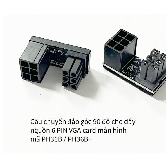 Cầu chuyển đảo góc 90 độ cho dây nguồn 6 PIN VGA card màn hình PH36 ...