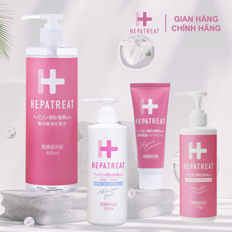 Bộ sản phẩm kem dưỡng da cao cấp HEPATREAT Nhật Bản dưỡng trắng da, cấp ẩm chống oxy hóa lành ...