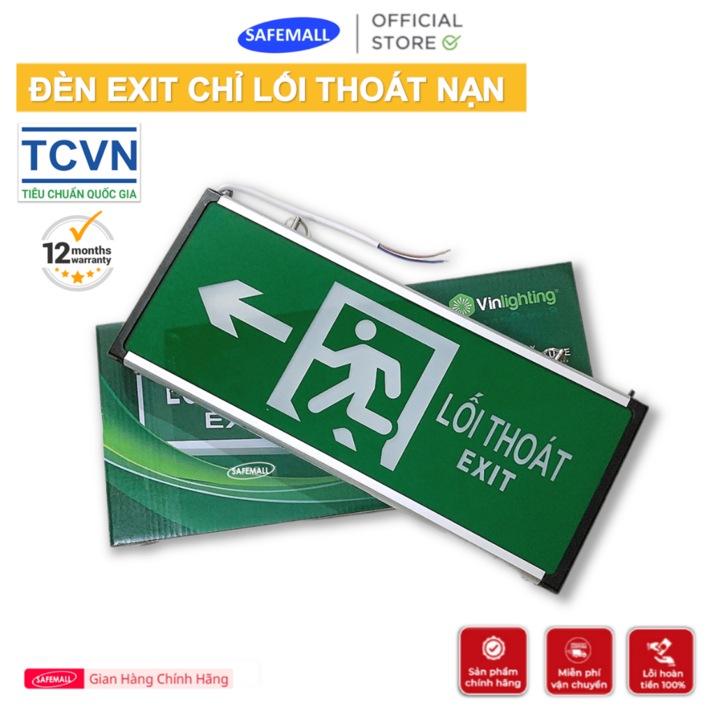 Đèn exit chỉ lối thoát hiểm Tiêu chuẩn PCCC Vin lighting đèn chỉ hướng ...