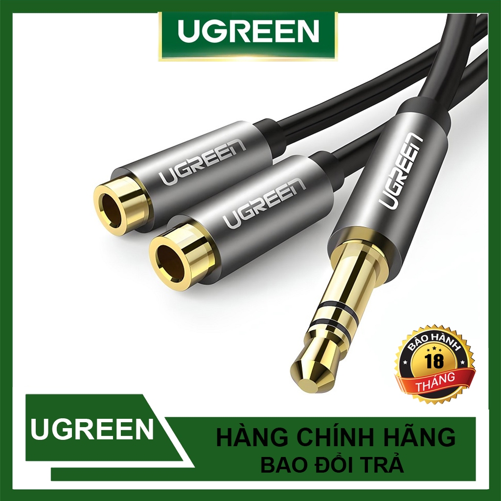 Cáp Chia 1 cổng Audio 3.5mm ra 2 cổng UGREEN 10532 Chính Hãng | Shopee Việt Nam