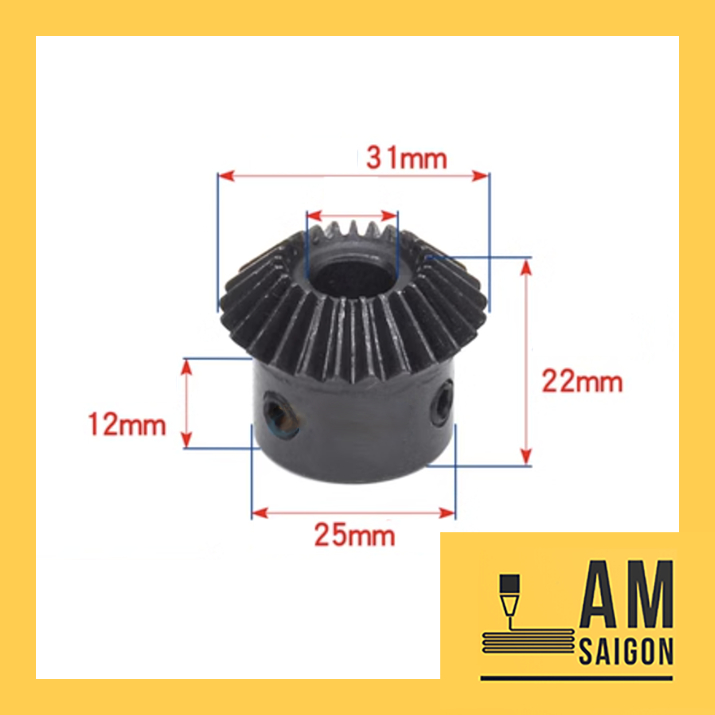 BÁNH RĂNG KIM LOẠI - CÔN 90 ĐỘ 1M - ( MODULES 1) nghiêng 90 độ, nhiều ...