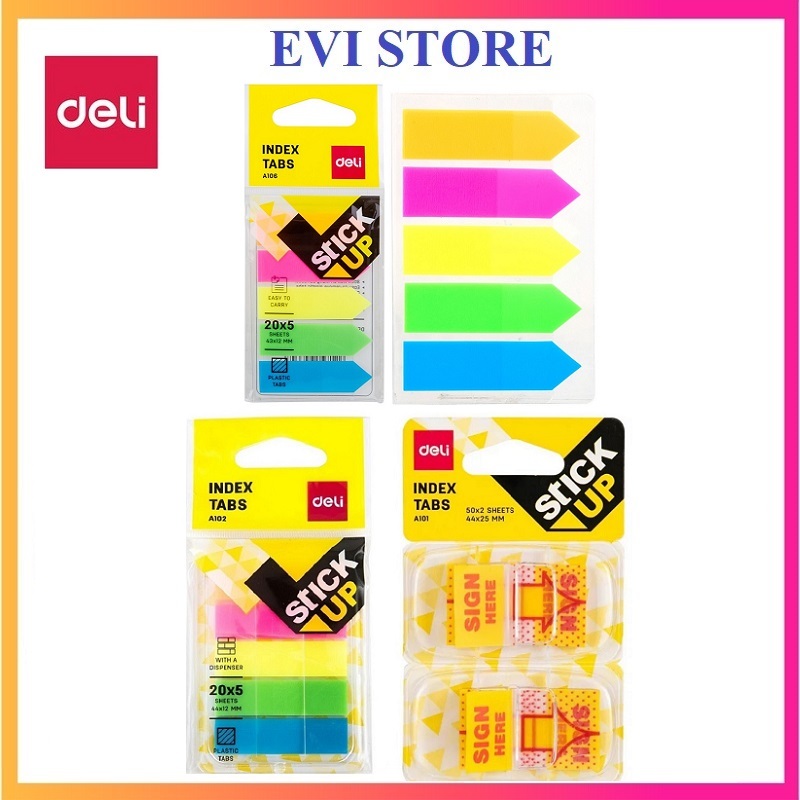 Giấy phân trang Deli 10602 / 10202 / 10101 / Giấy nhớ Sign here EA10202 ...