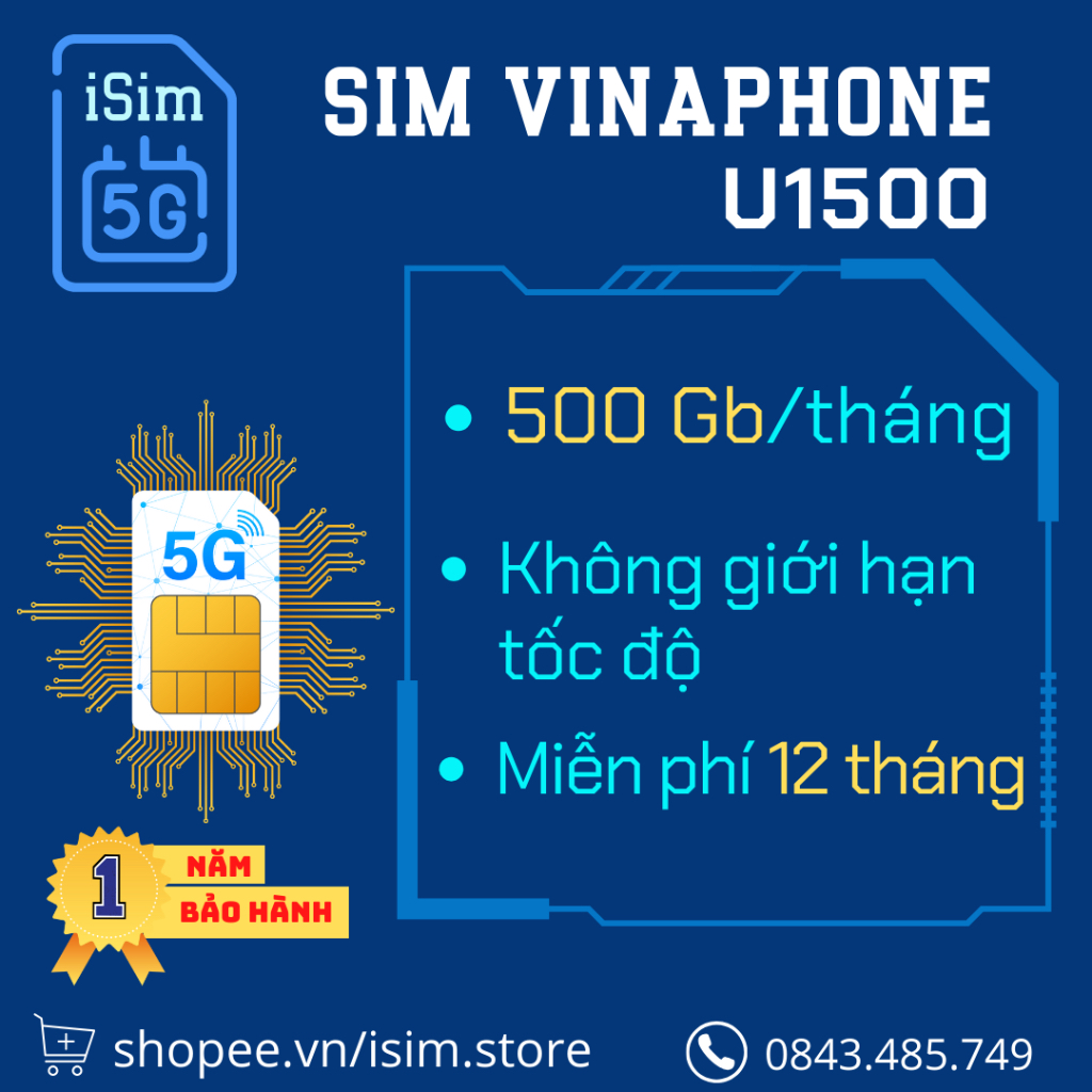 Sim Data 5G phát WIFI Vinaphone U1500-TD49- Thaga90 Không giới hạn DATA [Có Esim] | Shopee Việt Nam