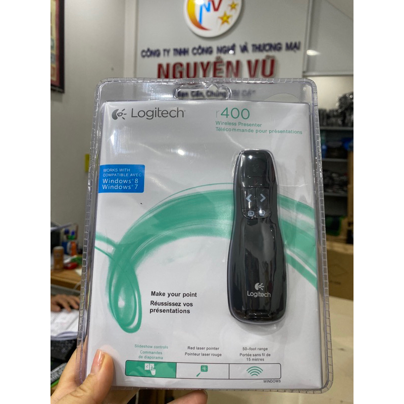 Bút trình chiếu logitech R400 tặng kèm bao da | Shopee Việt Nam