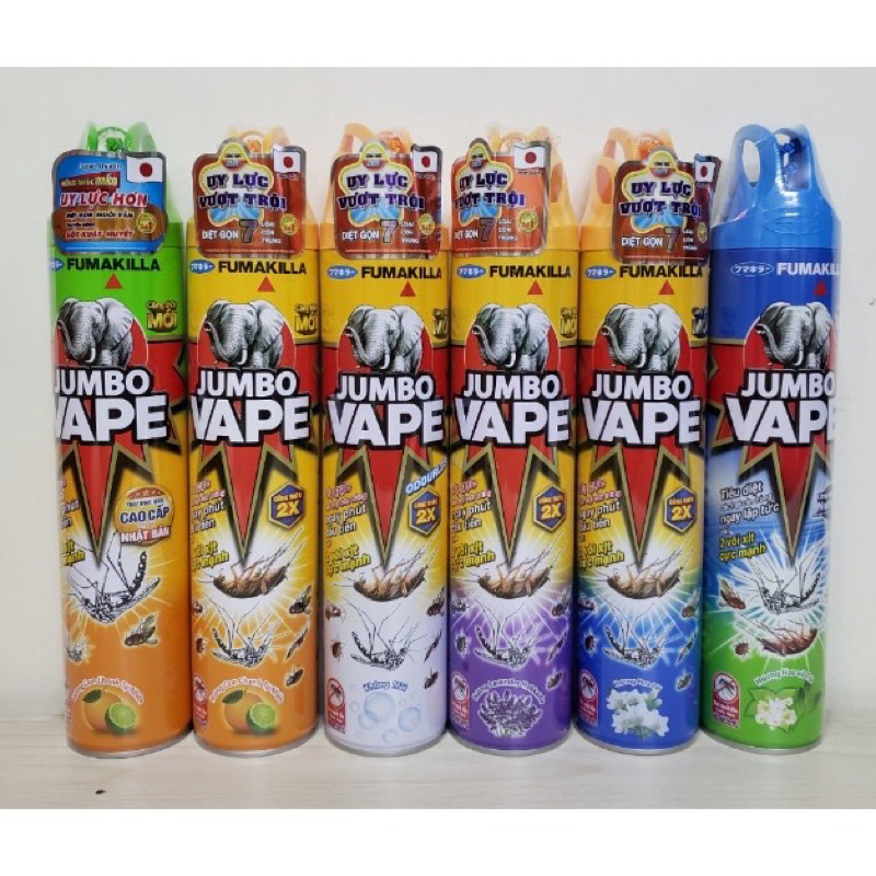 Bình xịt côn trùng Jumbo Vape chai 600ml tiêu diệt 7 loại côn trùng ...