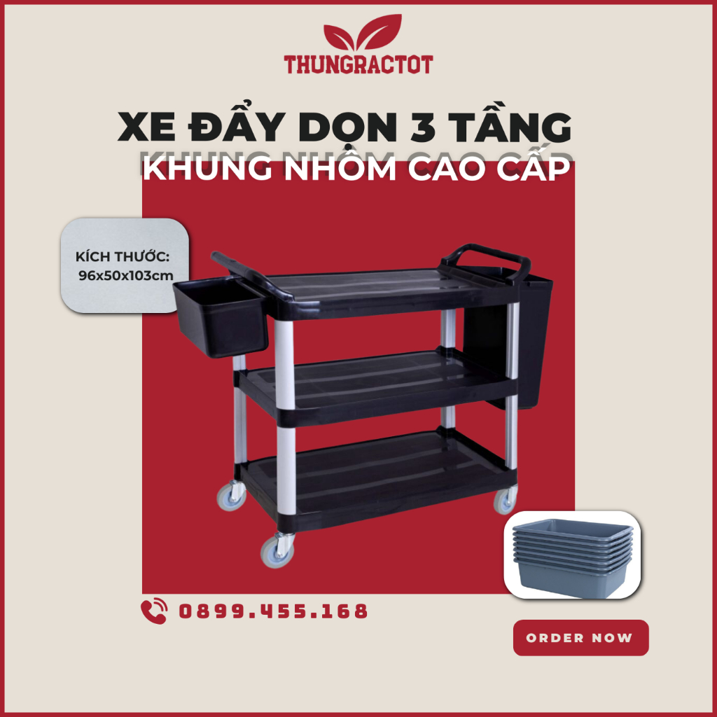 Xe Đẩy Thức Ăn Nhà Hàng , Xe Đẩy Đồ Ăn Nhà Hàng , Xe Đẩy Nhựa 3 Tầng Đa ...