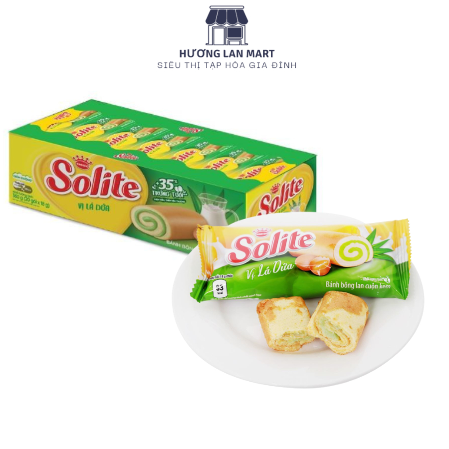 Bánh Bông Lan Cuộn Kem Solite , Bánh Mềm Solite Vị Lá Dứa Hãng KINHDO ...