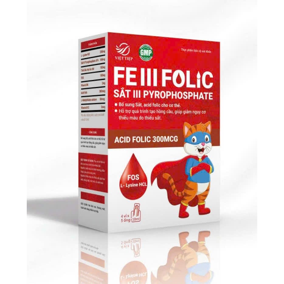 FE III Folic bổ sung sắt và acid folic, giảm thiếu máu do thiếu sắt, hỗ ...