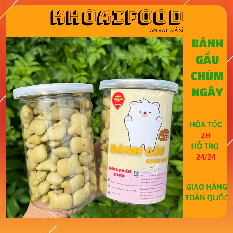 Bánh gấu chùm ngây nhân kem sữa Khoaifood thơm ngon, giàu dinh dưỡng (420g) | Shopee Việt Nam