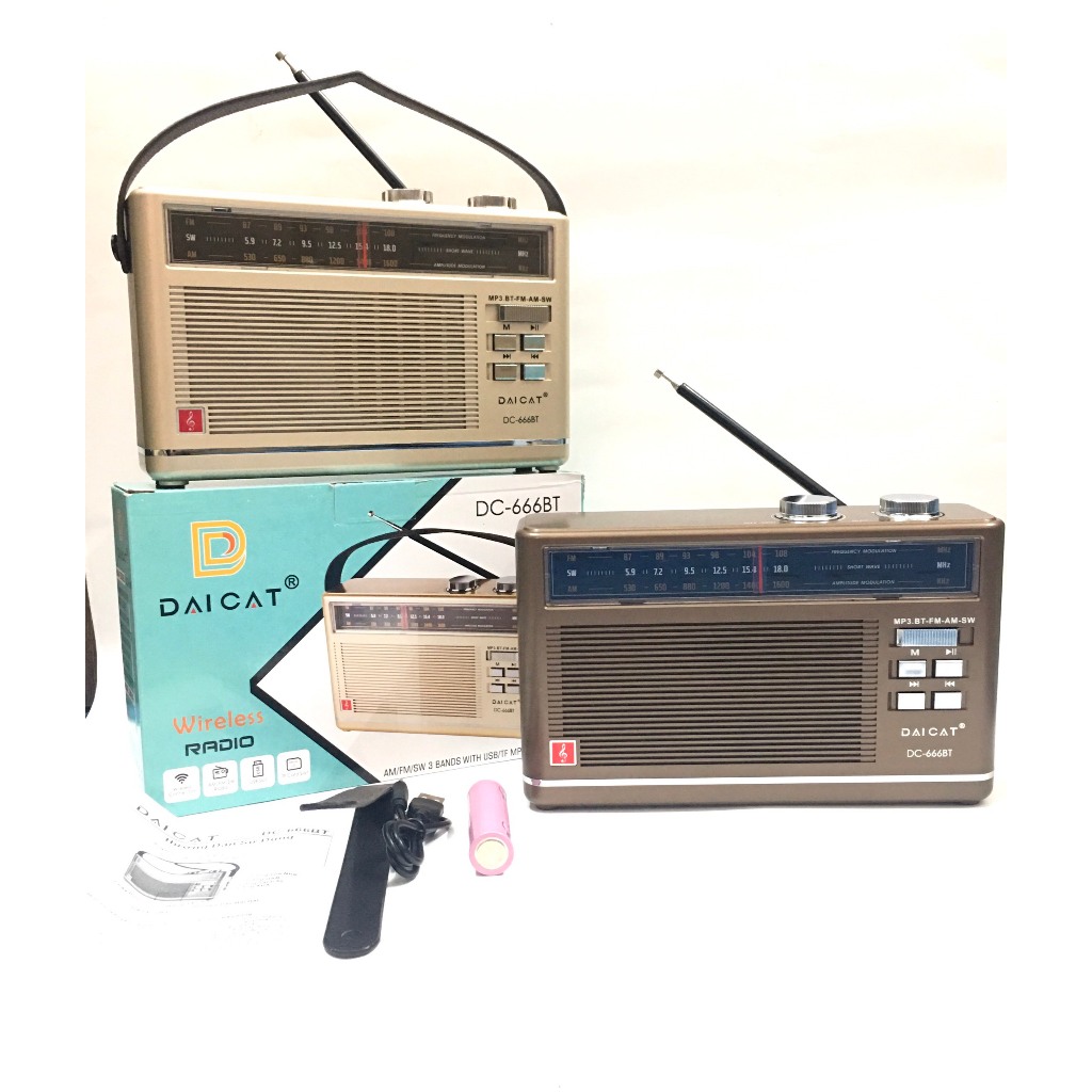 ĐÀI FM Radio DC-666BT nhật - Bluetooth Đa Chức Năng Loa To-Hàng Chính ...