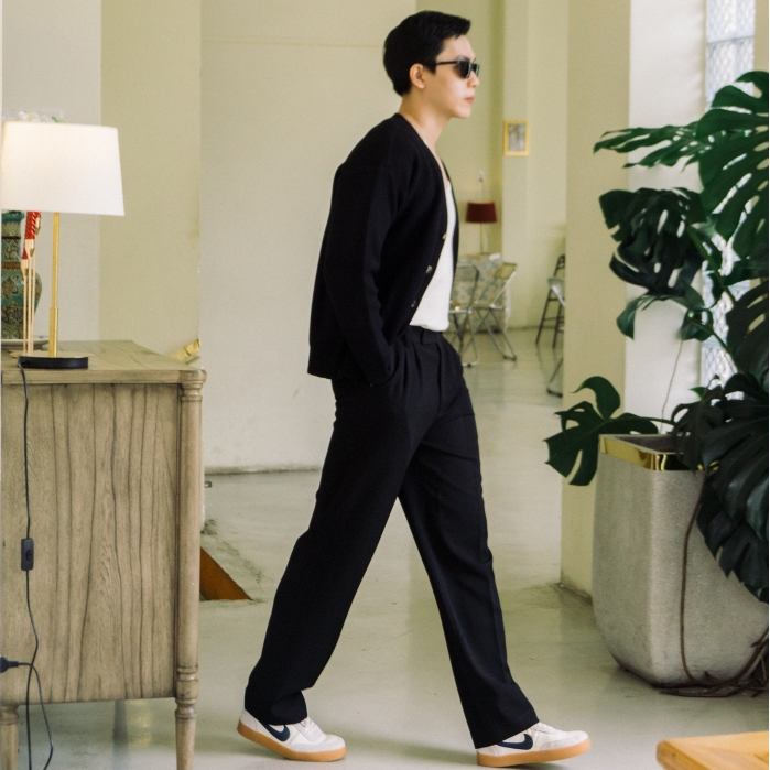 Quần xếp li ống rộng nam (Màu Đen) - Wide Leg Two Tuck Trouser - TOIME ...