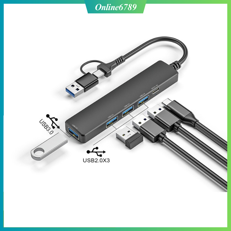 Hub Usb, hub Type C 5 in 1 chia cổng mở rộng kết nối cho pc, laptop ...