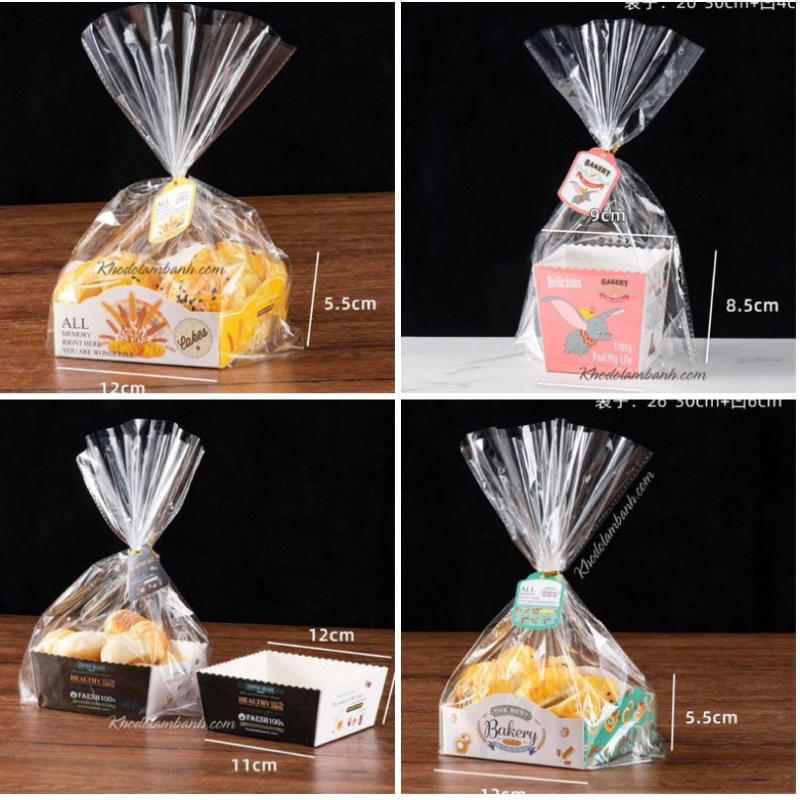 Túi đựng bánh quy đáy giấy kèm dây và tag 10c | Shopee Việt Nam