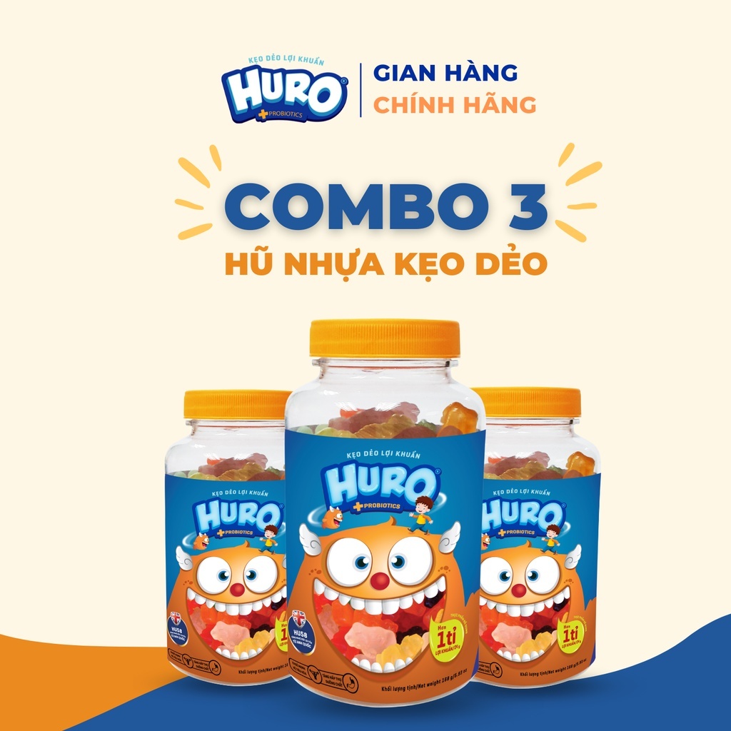 Combo 3 Hũ Kẹo Dẻo Lợi Khuẩn HURO PROBIOTICS Hũ 168g | Shopee Việt Nam