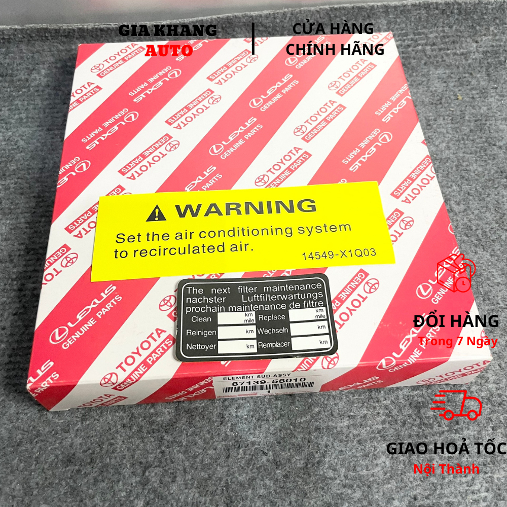 Lọc gió điều hòa, máy lạnh xe Vios, Innova(17-22), Corolla Cross ...