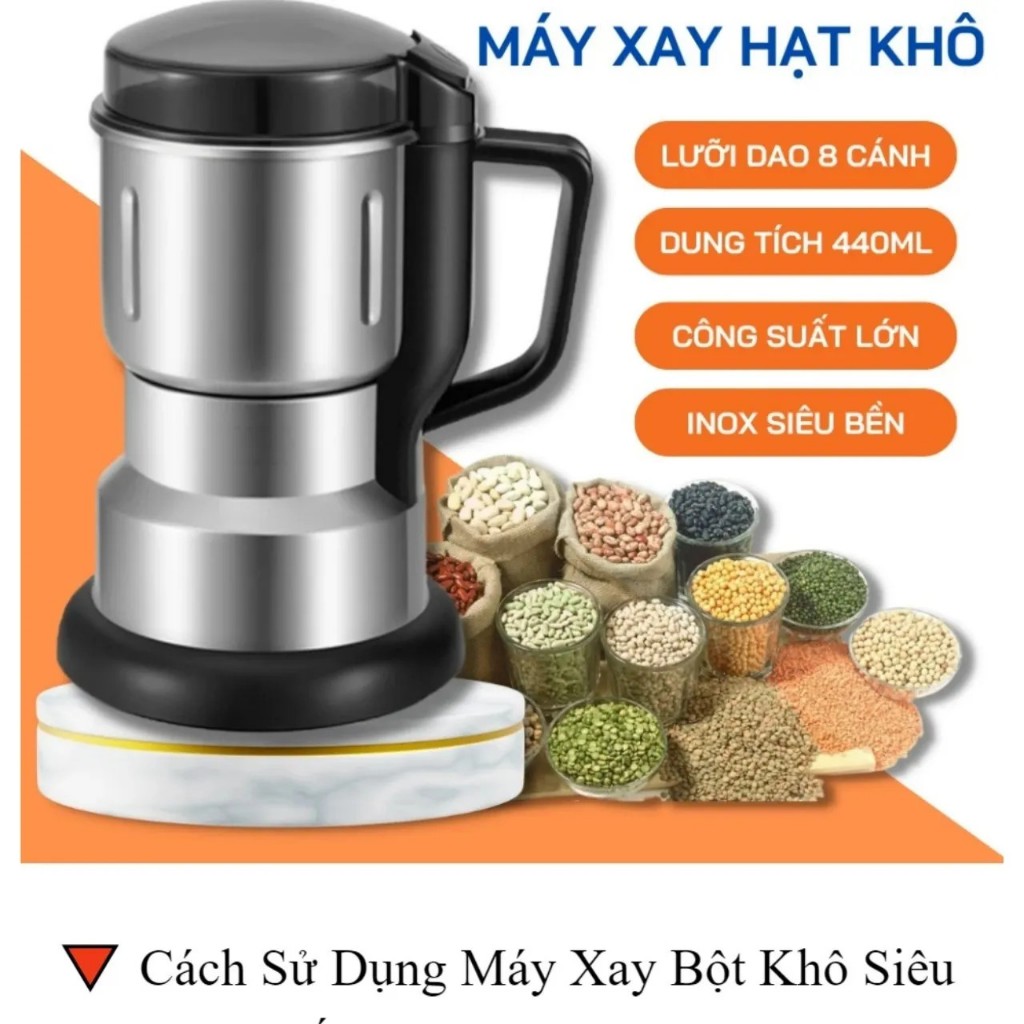 Máy Xay Hạt Khô, Cối Xay Tiêu Xay Bột Gia Vị Cà Phê Đa Năng 6 Lưỡi Dao ...