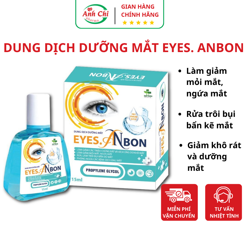 Nhỏ mắt EYES. ANBON 15ml, dung dịch dưỡng mắt giảm mỏi, ngứa mắt phòng ...