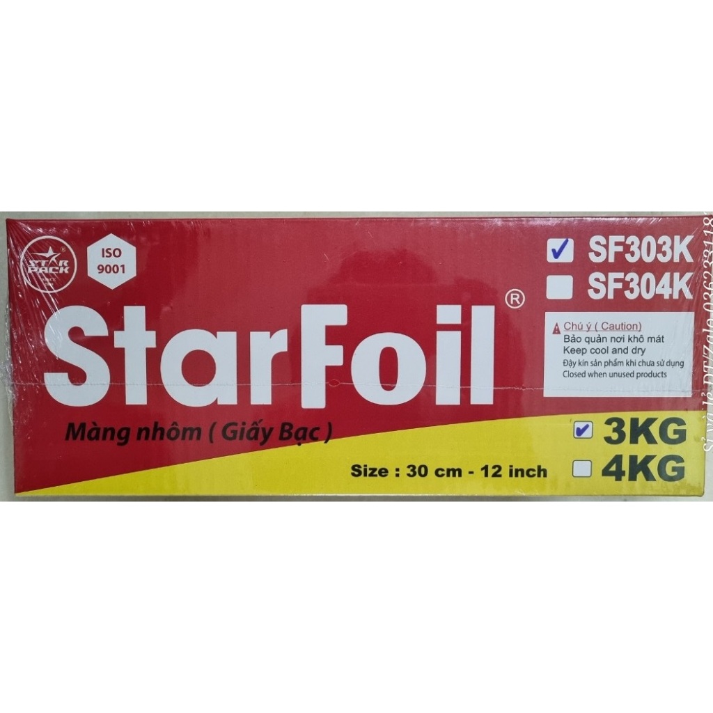 Màng nhôm (giấy bạc) Starfoil Aluminum foil 30cm cuộn 3kg | Shopee Việt Nam