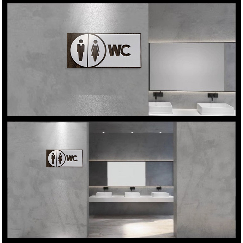 Bảng nhà vệ sinh, WC nam nữ bằng nhựa Mica ĐÀI LOAN kết hợp gỗ cán ...