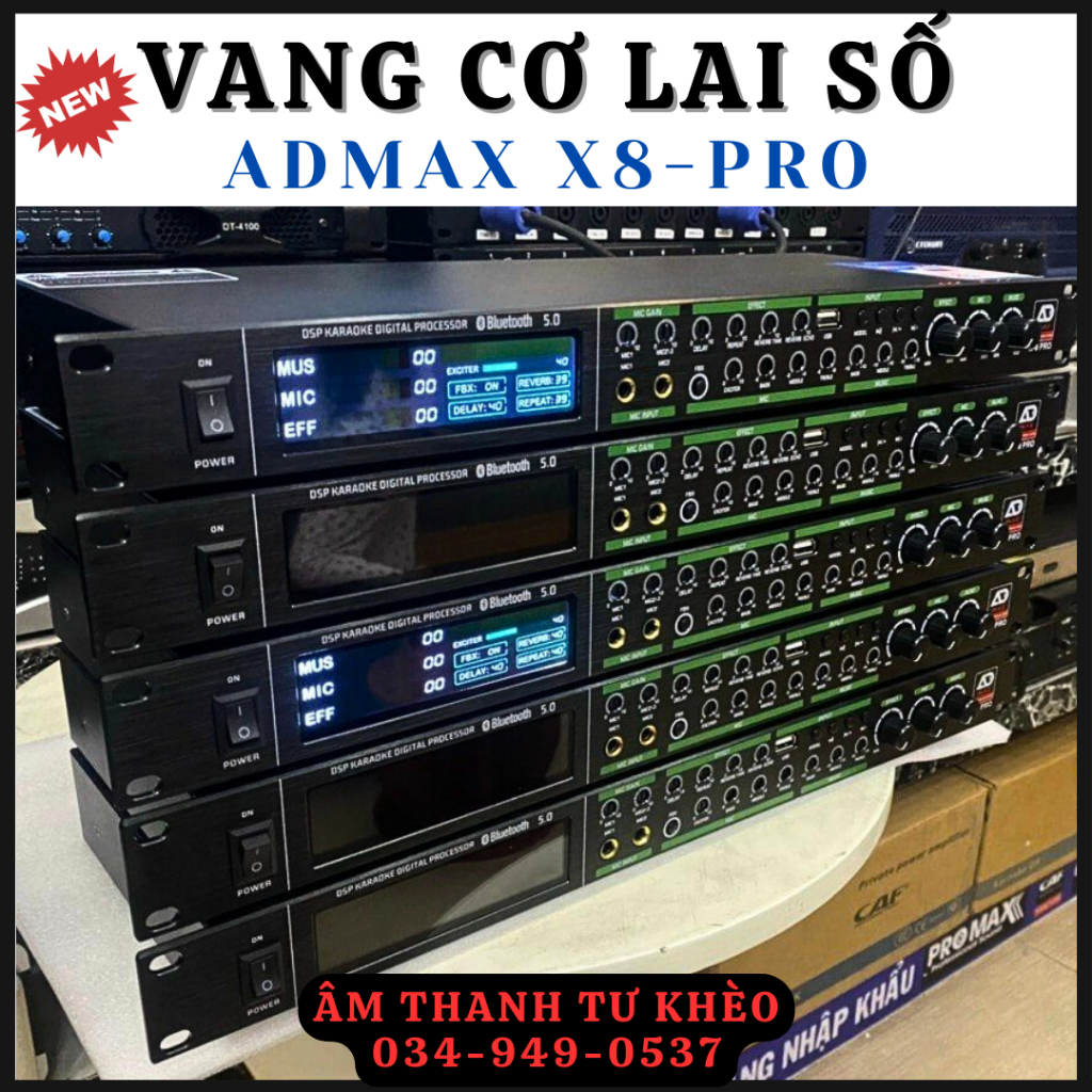 Vang Cơ Lai Số ADMAX X8 PRO Chính Hãng - Echo Reverb Mượt - Chống Hú Tốt - Đa Dạng Kết Nối ...