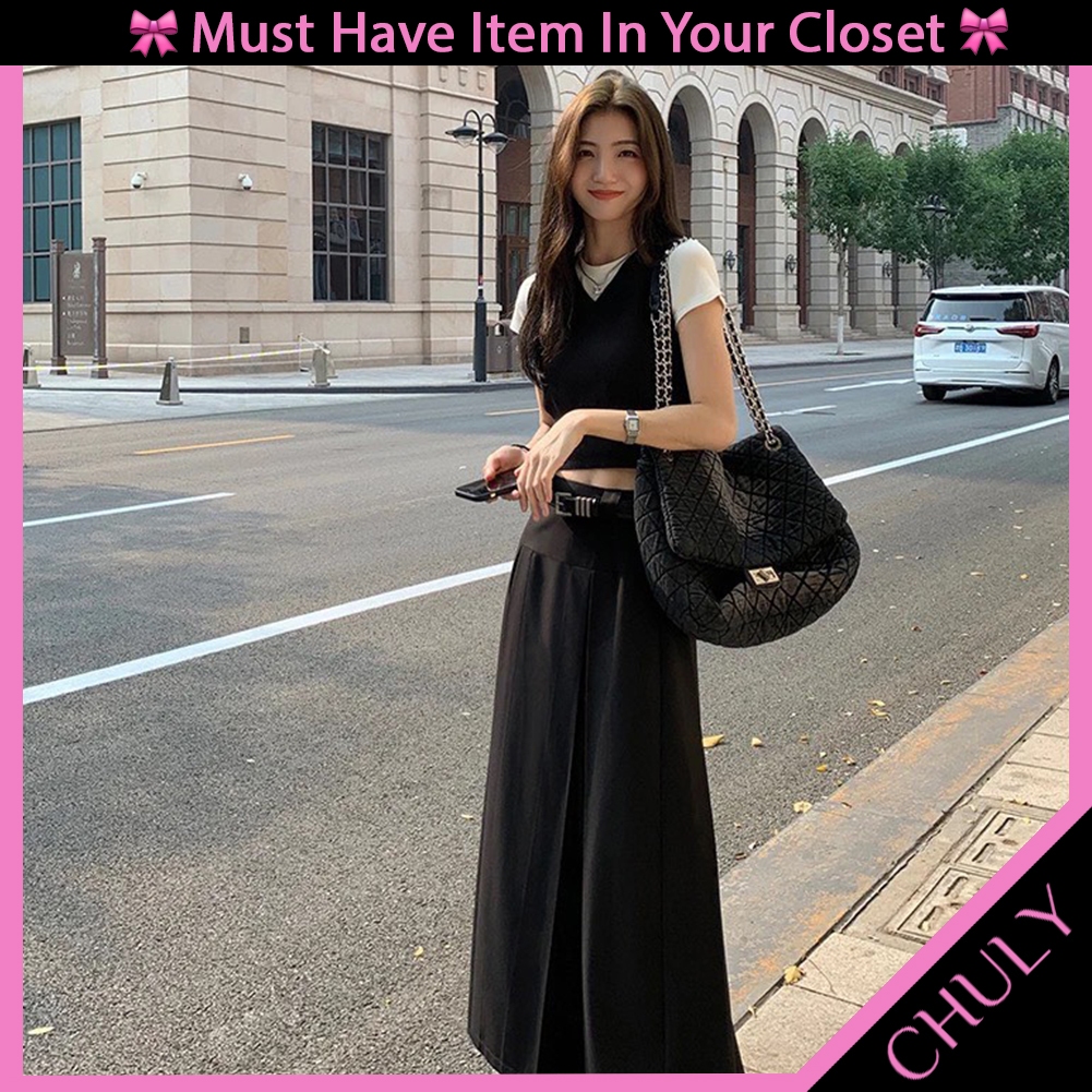 Chân Váy Chữ A Form Dài Maxi Xếp Ly Ulzzang Style Y2K Douyin Lưng Cao Có Khoá Kéo Bên Hông ...
