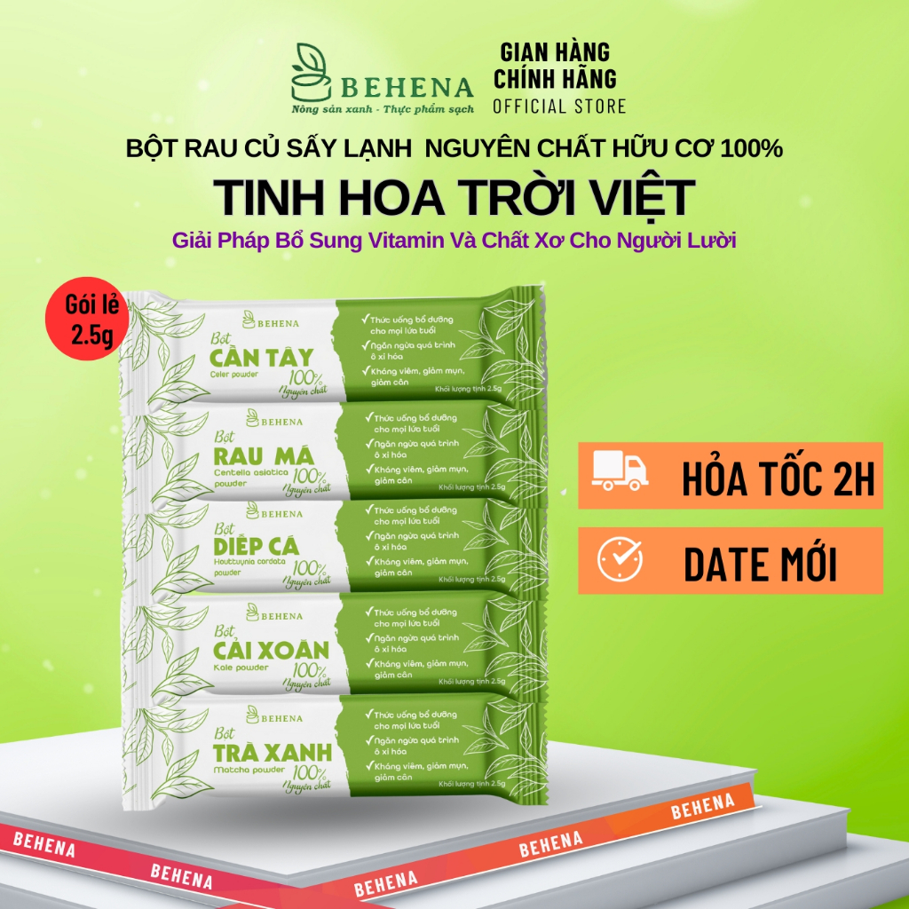 Bột Rau Củ Nguyên Chất Sấy Lạnh Behena Gói Dùng Thử 2,5gr | Shopee Việt Nam
