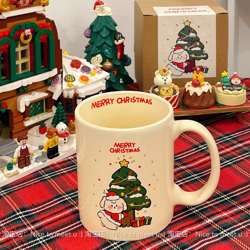 Cố sứ giáng sinh chú chó dễ thương, cốc noel hàn quốc, ly sứ giáng sinh ...