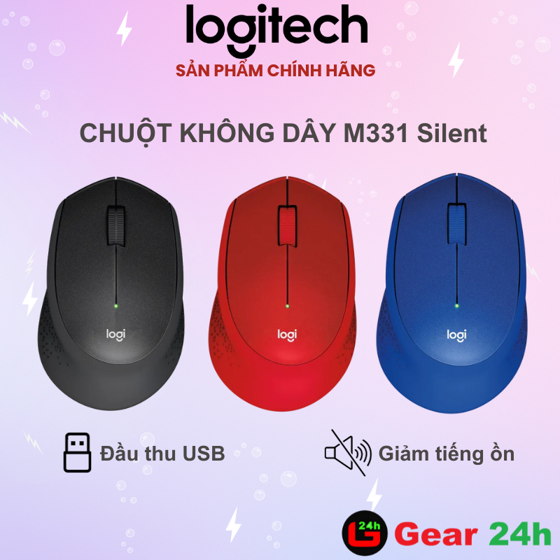 Chuột Không dây Logitech M331 Silent - giảm tiếng ồn - Kết nối USB | Shopee Việt Nam