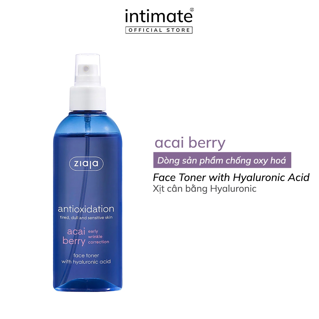 Xịt Khoáng Cân Bằng Da Acai Berry Face Toner With Hyaluronic Acid ZIAJA Hỗ Trợ Chống Oxy Hóa ...