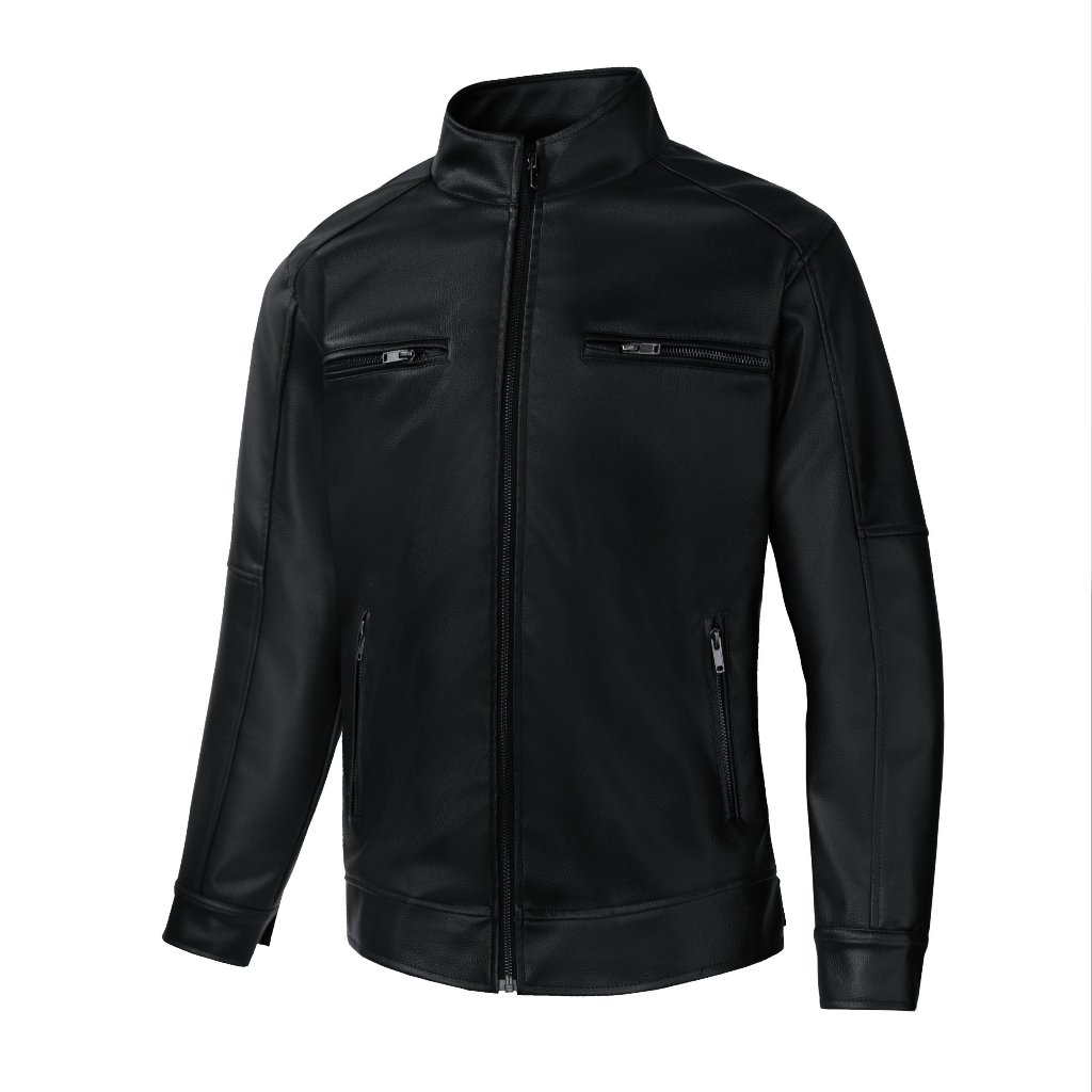 Áo Khoác da nam biker cổ đứng dây kéo cao cấp LADOS-2101 form slimfit ...