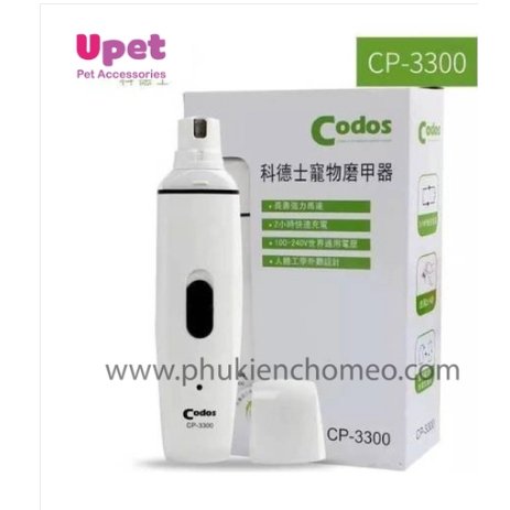 Máy mài móng cho thú cưng chó mèo Sạc điện - Thương hiệu Codos CP-3300 - Đầu dá mài thay thế CP ...
