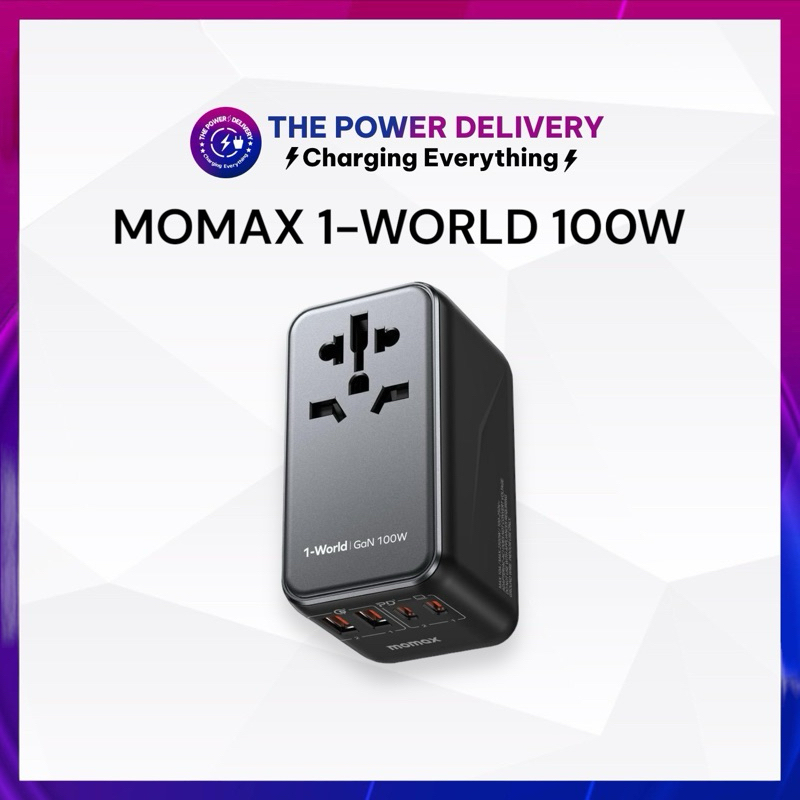 Bộ sạc du lịch Momax UA10 1-World 100W, 120W GaN 4 Ports + AC 100-250V 2500W - Hàng chính hãng ...