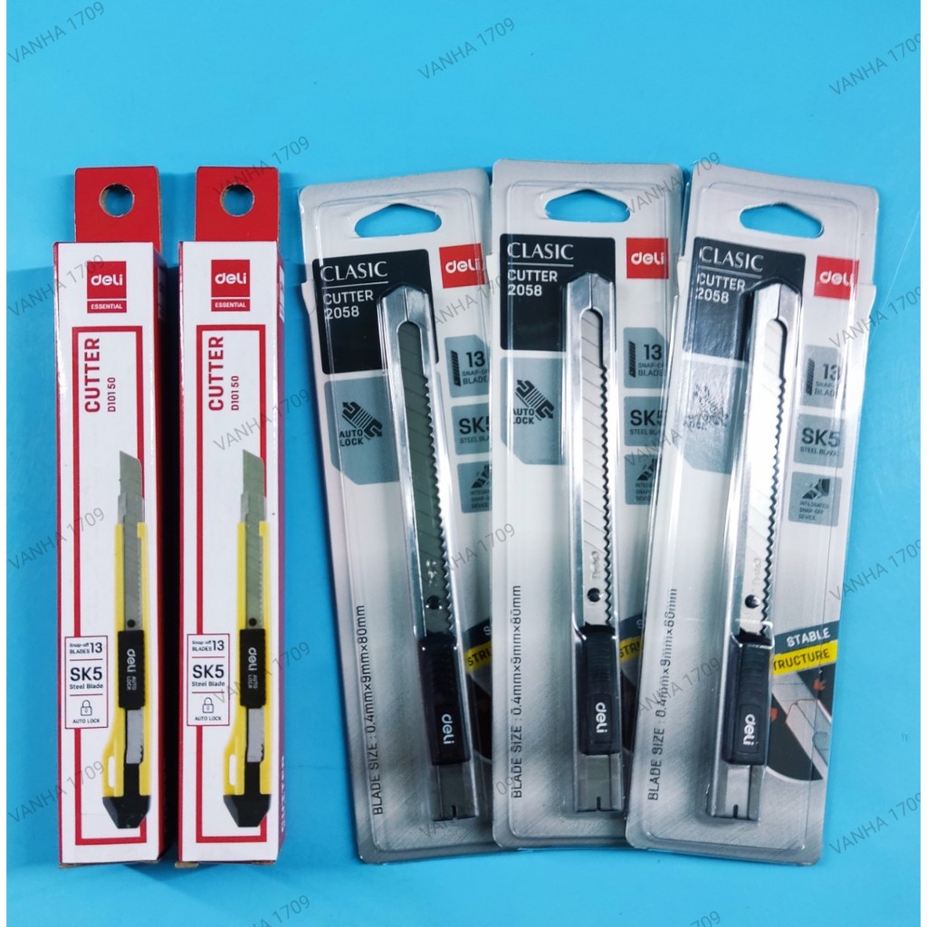 DELI 2058/D10150 Dao Rọc Giấy Văn Phòng Cỡ Nhỏ & Hộp Lưỡi Dao 2012 09mm ...