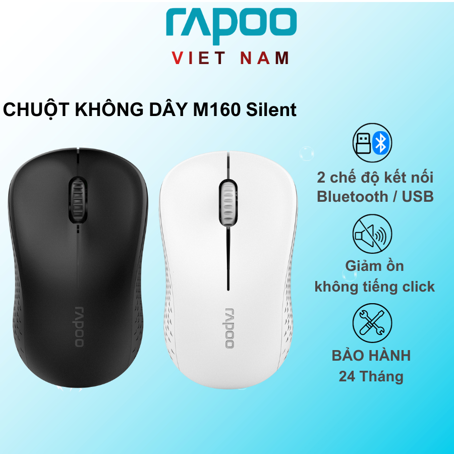 Chuột không dây Rapoo M160 Silent giảm ồn ( đa kết nối Bluetooth 3.0/4.0 vs USB 2.4Ghz) | Shopee ...