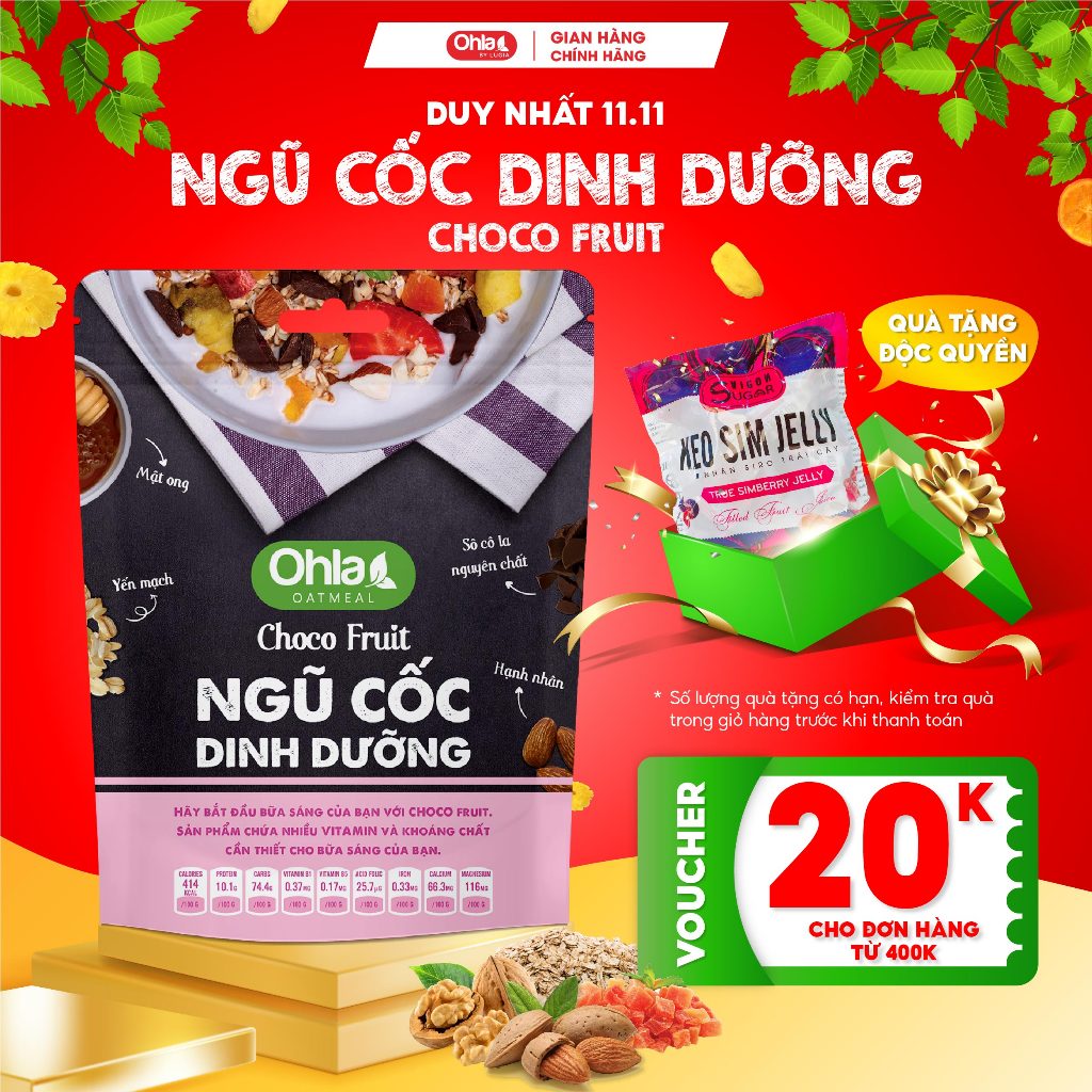 Ngũ Cốc Dinh Dưỡng Choco Fruit Ohla 180G | Shopee Việt Nam