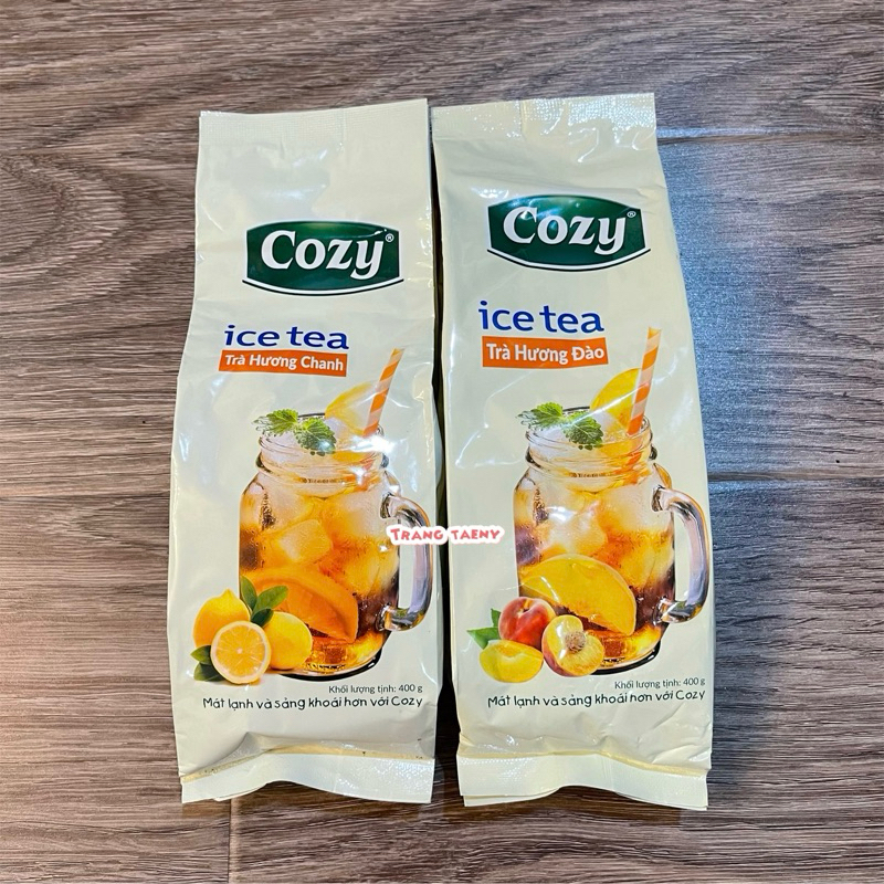 Trà chanh , trà đào hoà tan Cozy Ice tea 400g | Shopee Việt Nam