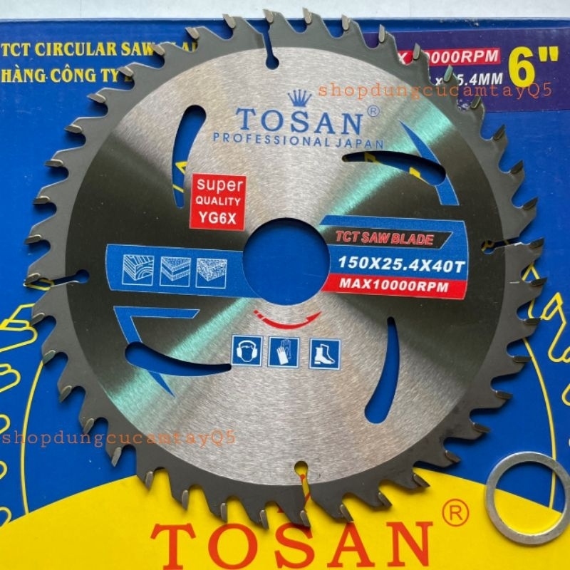 Lưỡi cưa gỗ tosan 150mm 40 răng, lưỡi cắt gỗ 150mm 40 răng ( 150x25 ...